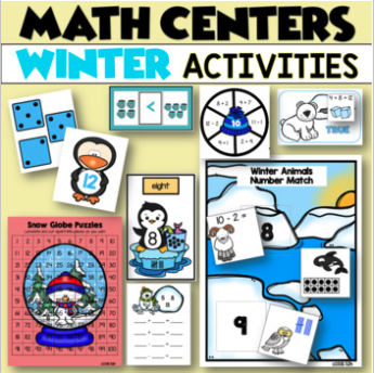 January Math Centers and Games | WINTER | Made By Teachers