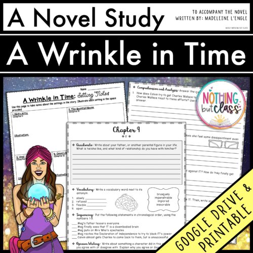 A Wrinkle in Time Novel Study Unit | Comprehension with Activities and ...