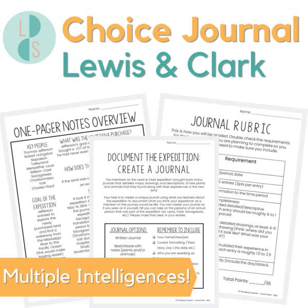 Journal Assignments (Lewis & Clark) | Made By Teachers