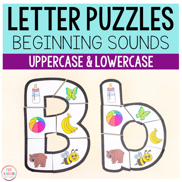 Alphabet Letter Puzzles - Beginning Sounds - Preschool and Kindergarten ...