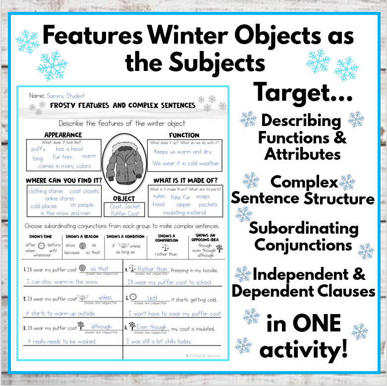 Winter Describing and Complex Sentences | Made By Teachers