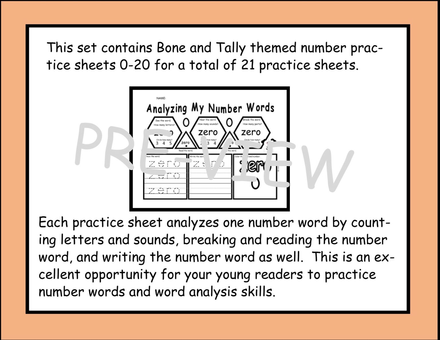 Analyzing My Number Words - Doggy Bone Tally Practice | Made By Teachers