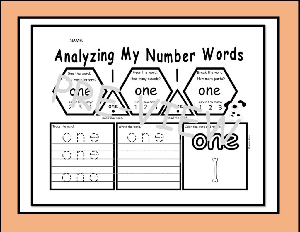 Analyzing My Number Words - Doggy Bone Tally Practice | Made By Teachers