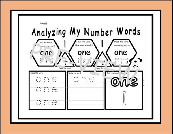 Analyzing My Number Words - Doggy Bone Tally Practice | Made By Teachers