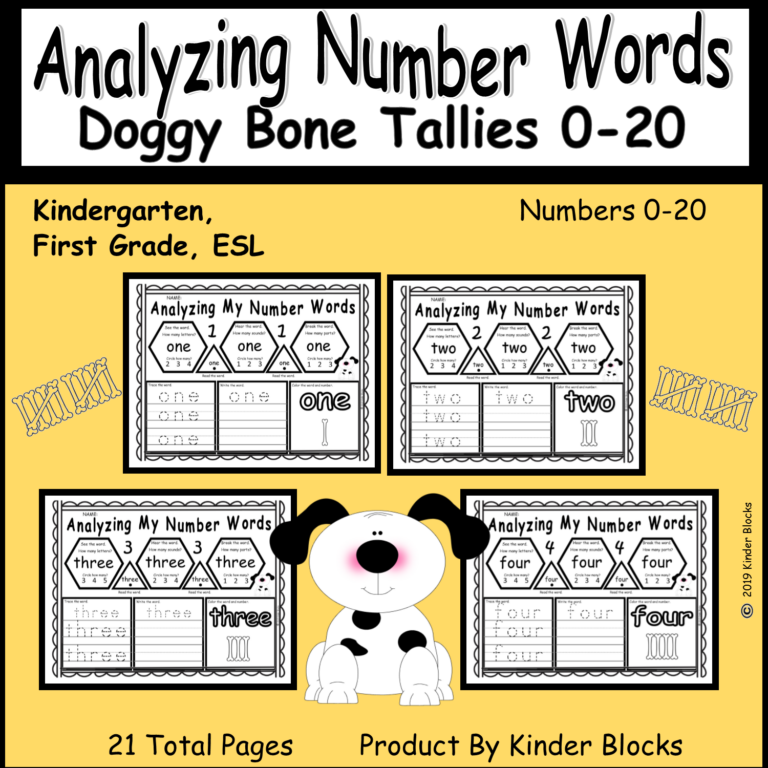 Analyzing My Number Words - Doggy Bone Tally Practice | Made By Teachers
