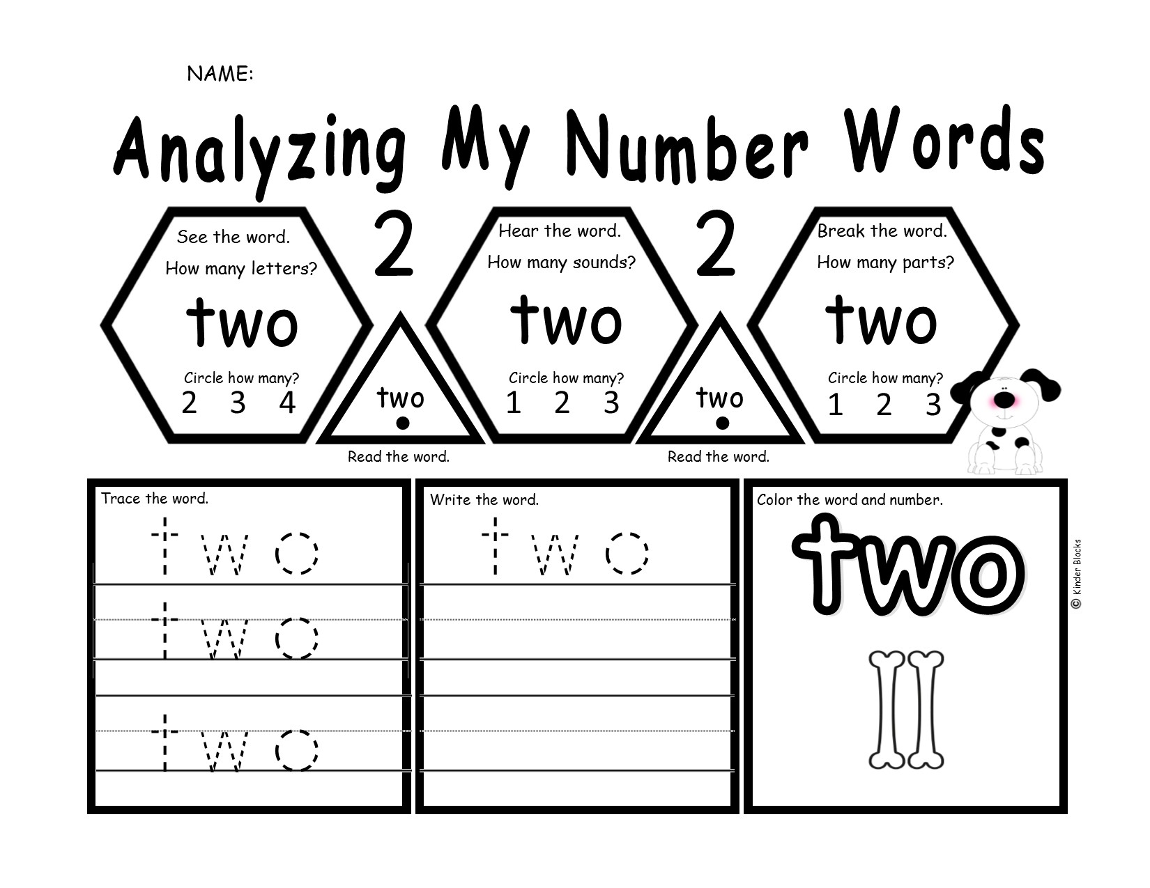 Analyzing My Number Words - Doggy Bone Tally Practice | Made By Teachers