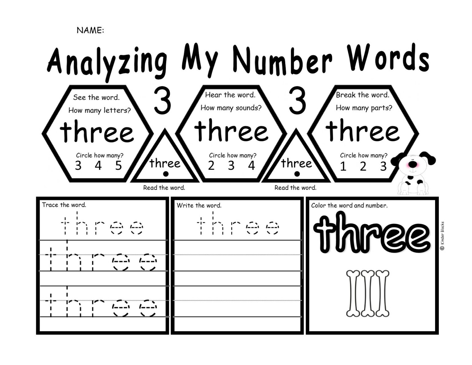 Analyzing My Number Words - Doggy Bone Tally Practice | Made By Teachers
