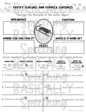 Winter Describing and Complex Sentences | Made By Teachers