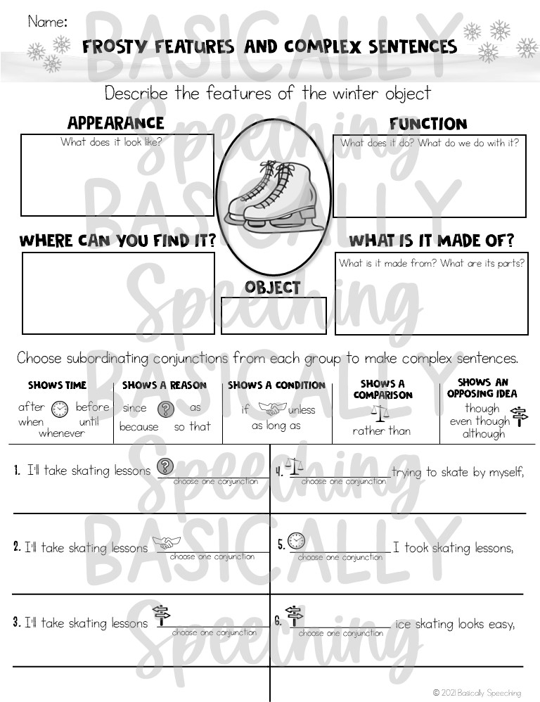Winter Describing and Complex Sentences | Made By Teachers
