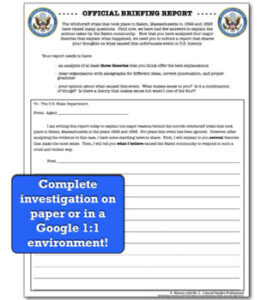 Salem Witch Craft Trials CSI Investigation | 13 Colonies | Witchcraft ...