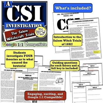 Salem Witch Craft Trials CSI Investigation | 13 Colonies | Witchcraft ...