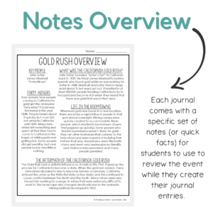 Journal Assignments (California Gold Rush) | Made By Teachers