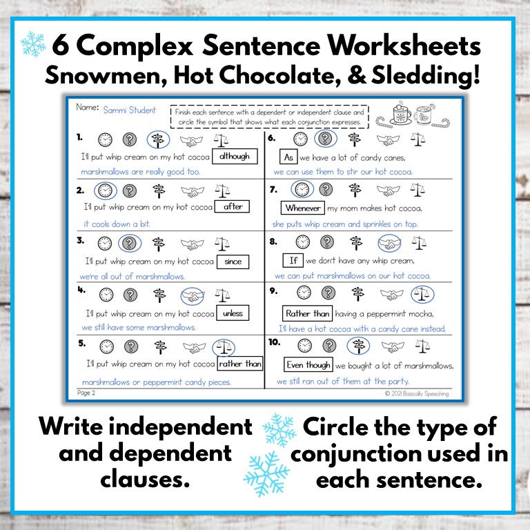 Writing Complex Sentences With Subordinating Conjunctions Activity ...