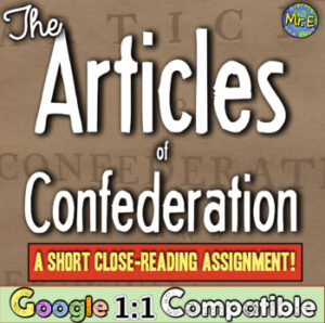 Articles of Confederation and Constitution Reading Activity and ...
