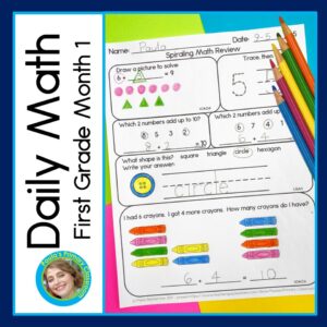 Math Spiral Review Daily Worksheets Morning Work Homework Month 1 ...