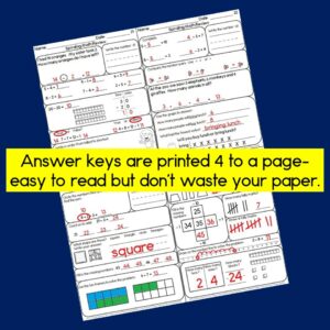 Math Spiral Review Daily Worksheets Morning Work Homework Month 2 Fall ...