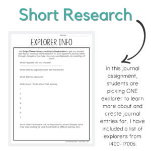Journal Assignments (Early Explorers) - Made By Teachers