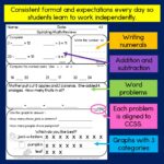 Math Spiral Review Daily Worksheets Morning Work Homework Month 3 Fall ...