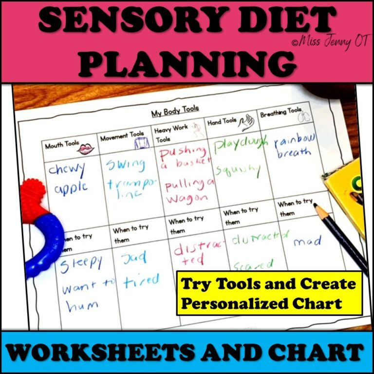 Self Regulation Check In Tools and Sensory Diet Template BUNDLE | Made ...