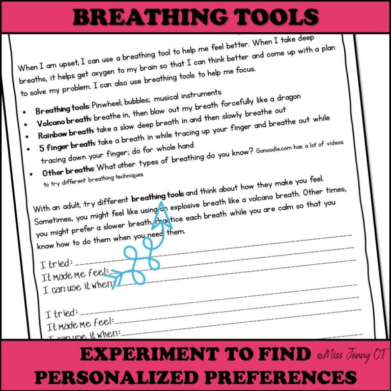 Self Regulation Check In Tools and Sensory Diet Template BUNDLE | Made ...