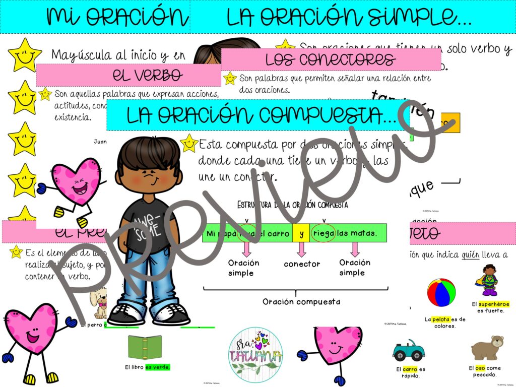 Escribo Oraciones Simples y Compuestas | Writing Sentences in Spanish ...