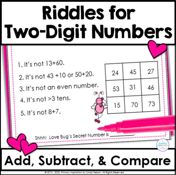 Valentines Day Math Riddles - Addition, Subtraction, Place Value | Made ...