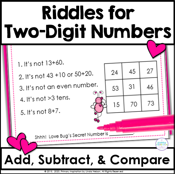Valentines Day Math Riddles - Addition, Subtraction, Place Value - Made ... Valentines Day Math Riddles - Addition, Subtraction, Place Value - Made ...
