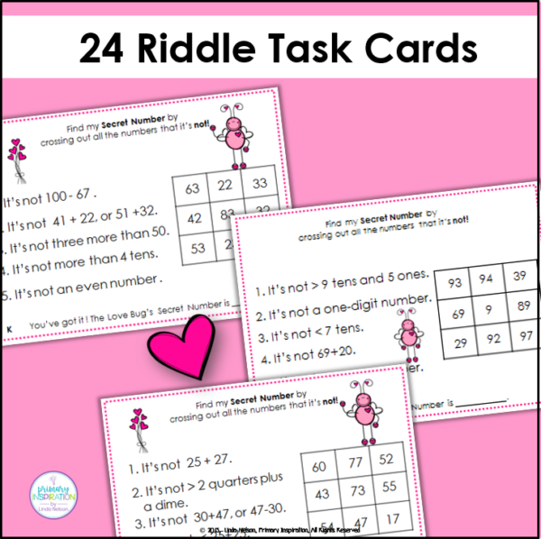 Valentines Day Math Riddles - Addition, Subtraction, Place Value - Made ...