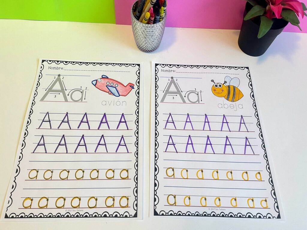 Spanish Alphabet Tracing Worksheets | Trazado del alfabeto | Made By ...