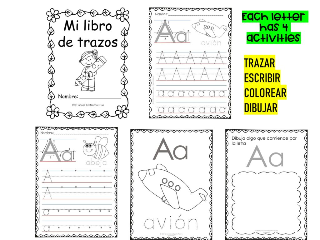 Spanish Alphabet Tracing Worksheets | Trazado del alfabeto | Made By ...