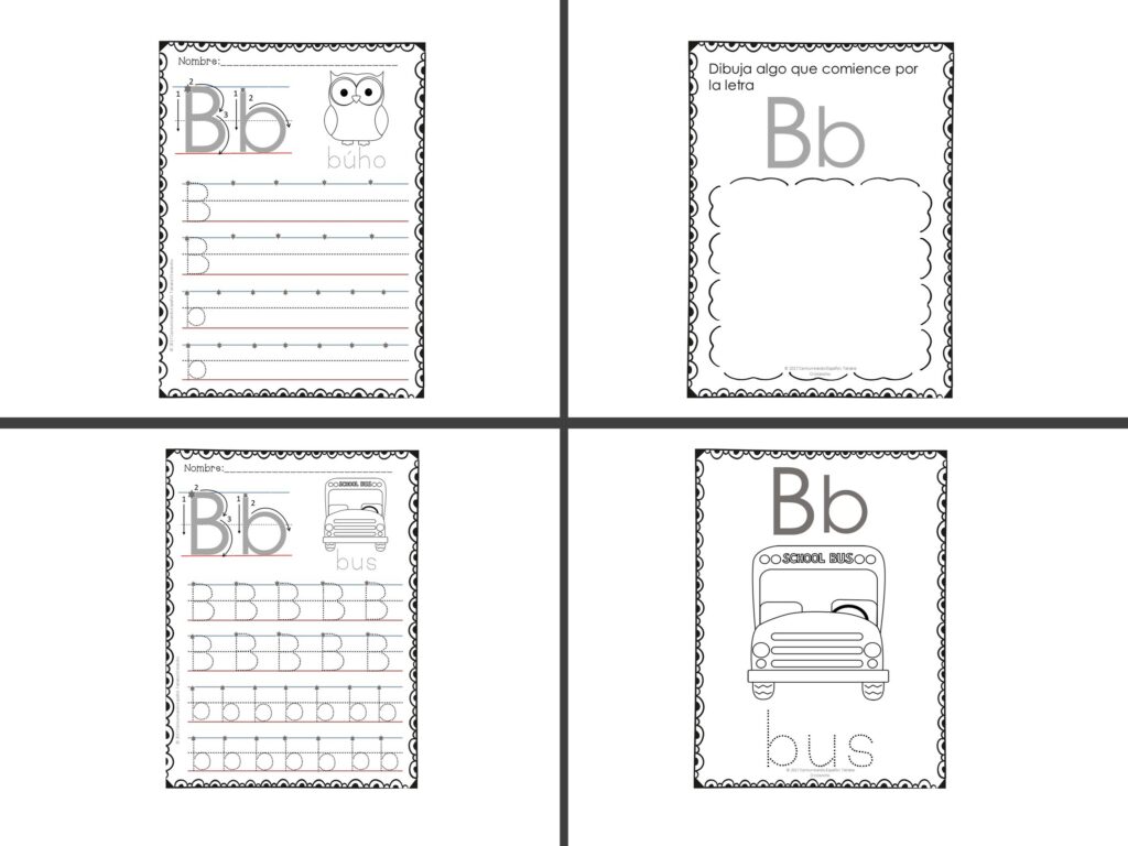 Spanish Alphabet Tracing Worksheets | Trazado del alfabeto | Made By ...