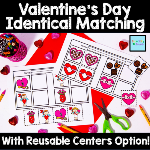 Valentine's Day Matching Cut and paste Worksheets and Centers | Made By ...