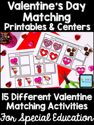 Valentine's Day Matching Cut and paste Worksheets and Centers | Made By ...