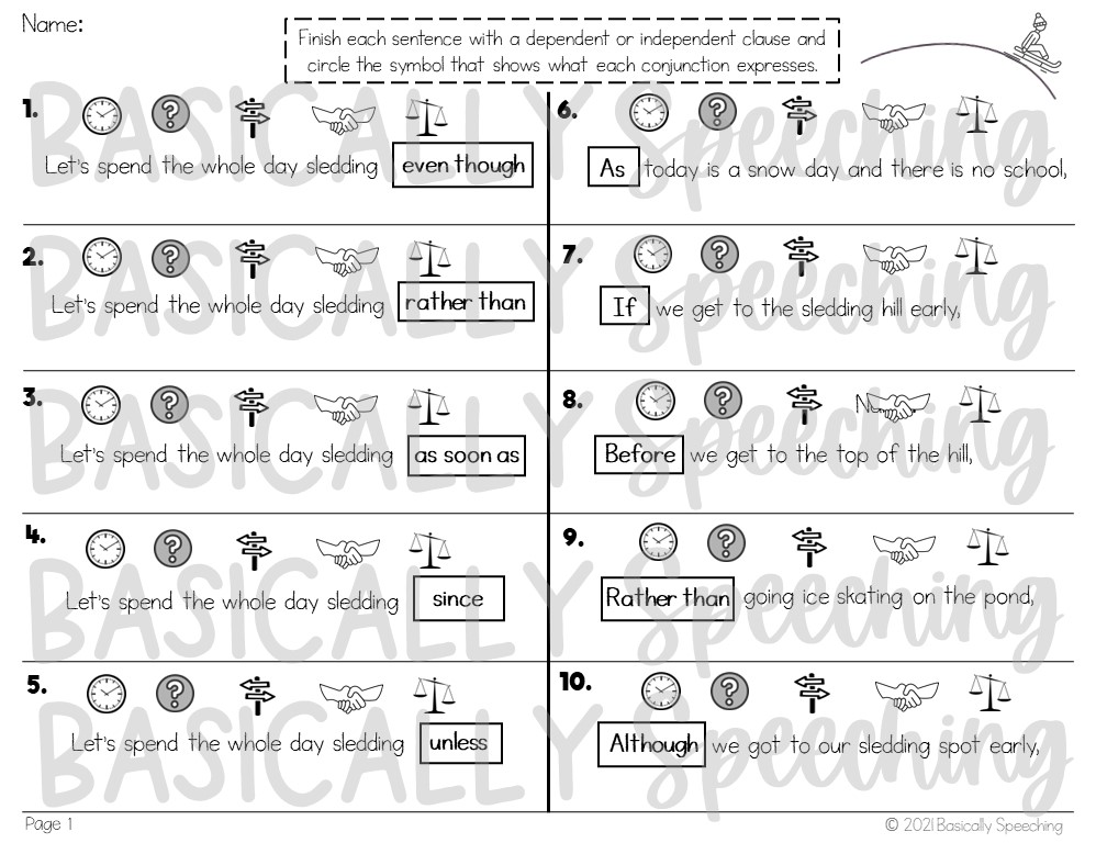 Writing Complex Sentences With Subordinating Conjunctions Activity ...