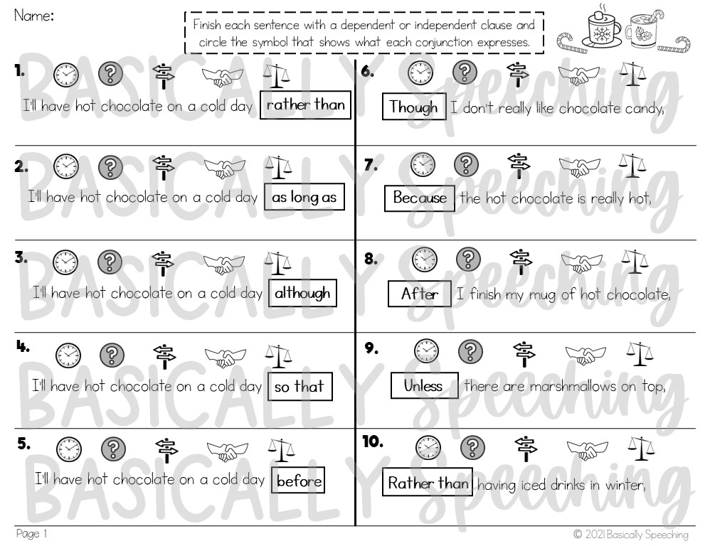 Writing Complex Sentences With Subordinating Conjunctions Activity ...