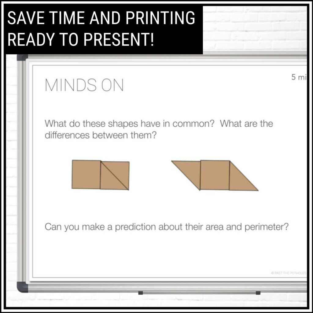 Area of a Parallelogram: Measurement Geometry Math Lesson Grade 5 ...