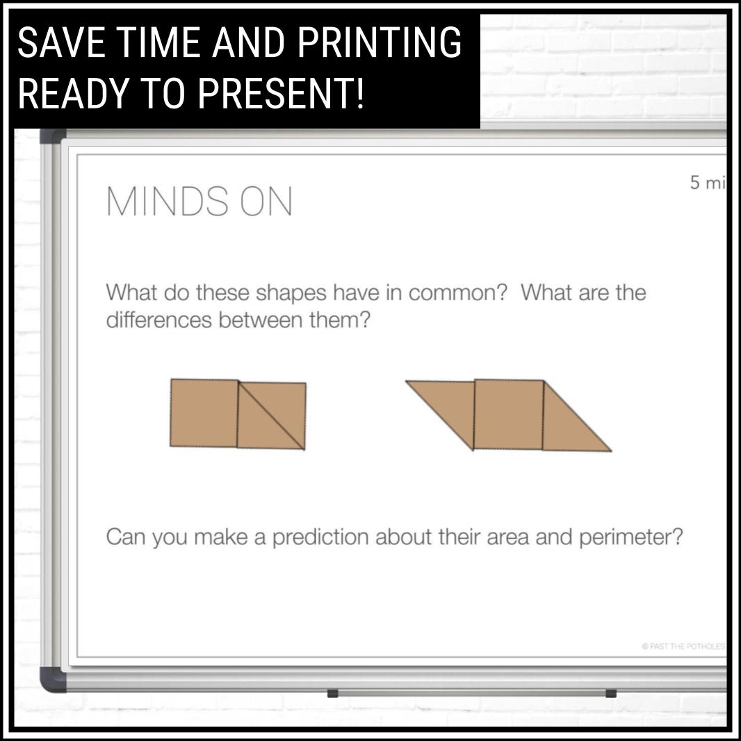 Area of a Parallelogram: Measurement Geometry Math Lesson Grade 5 ...