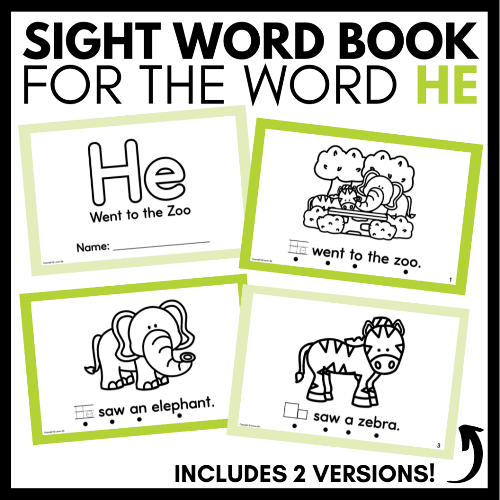 Sight Word Practice Book for Fry Sight Word HE | Made By Teachers