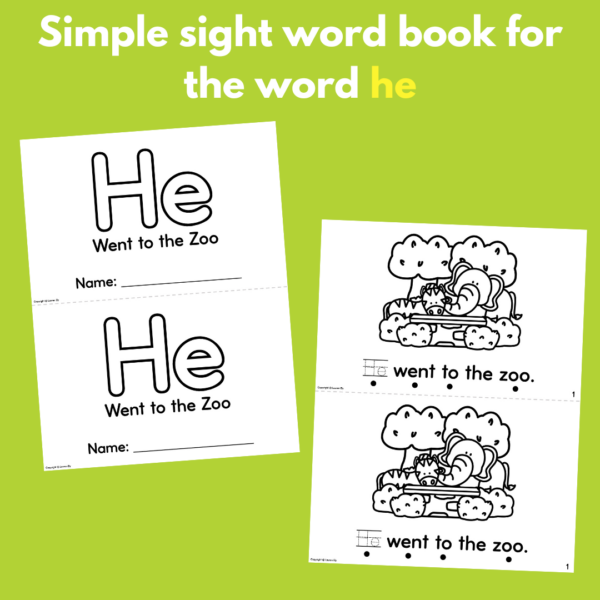Sight Word Practice Book for Fry Sight Word HE | Made By Teachers