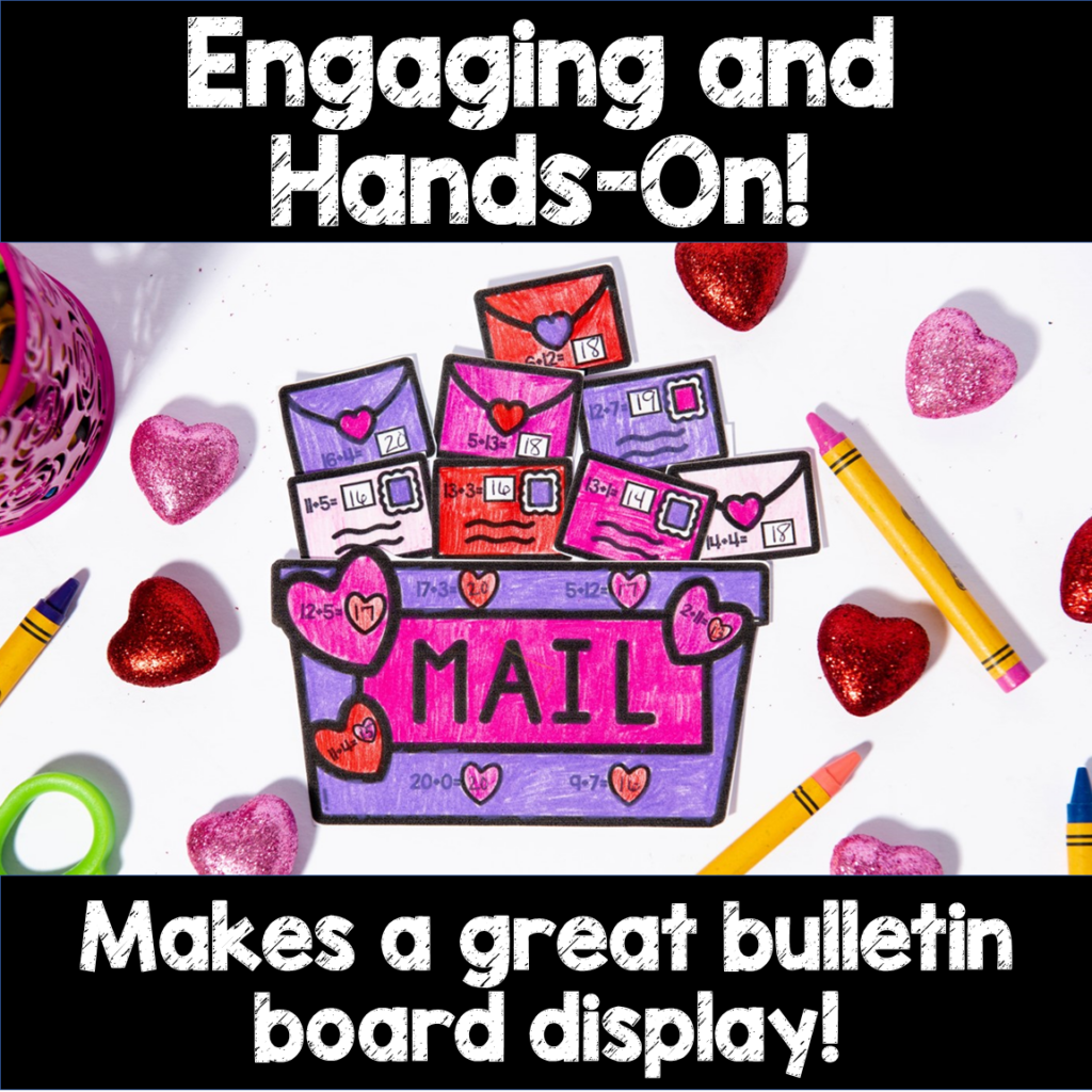 Valentine's Day Math Craft Set Differentiated Addition and Subtraction ...