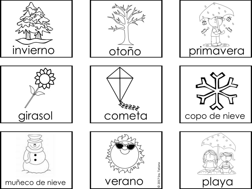 Spanish Vocabulary Words | Banco de Palabras para Centros de Escritura ...