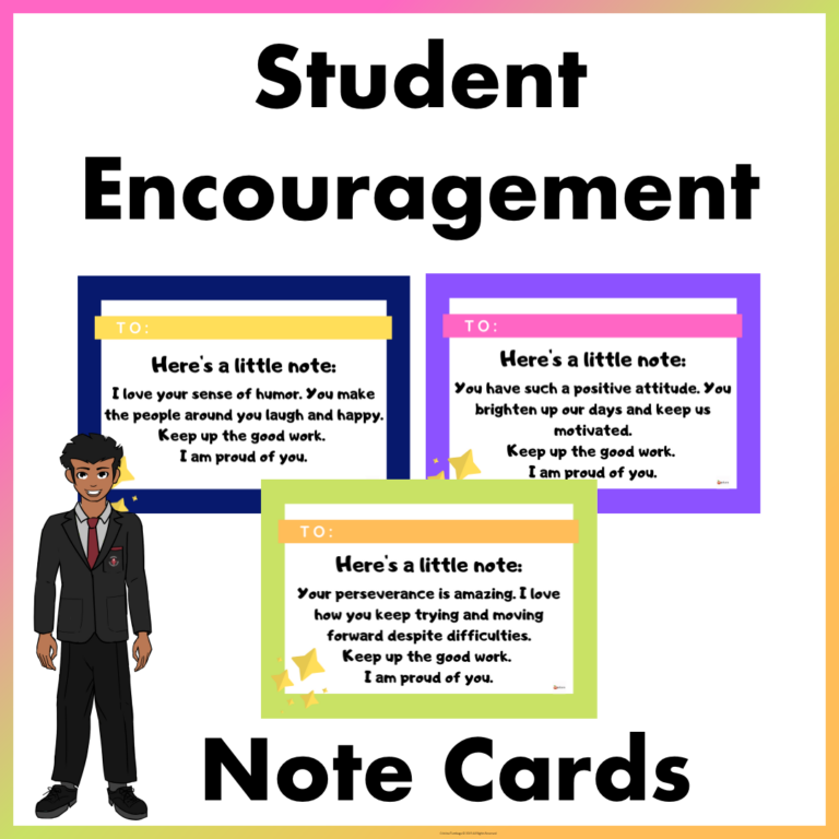 Student Encouragement Note Cards | Made By Teachers