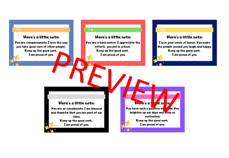 Student Encouragement Note Cards | Made By Teachers