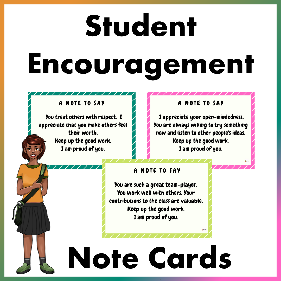 Student Encouragement Note Cards | Made By Teachers