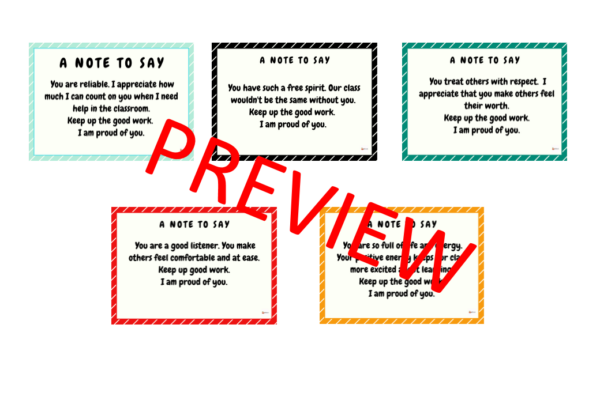 Student Encouragement Note Cards | Made By Teachers