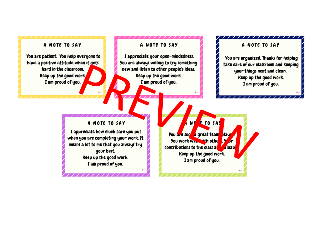 Student Encouragement Note Cards | Made By Teachers