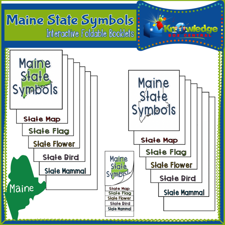Maine State Symbols Interactive Foldable Booklets | Made By Teachers