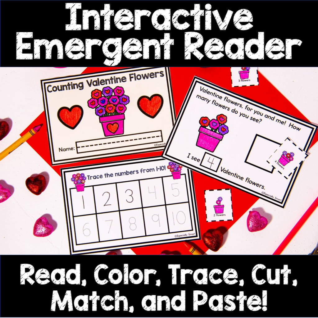 Valentine's Day Flowers Emergent Reader 1 through 10 Counting Booklet ...