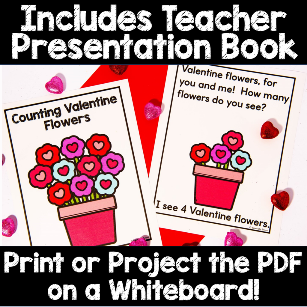 Valentine's Day Flowers Emergent Reader 1 through 10 Counting Booklet ...