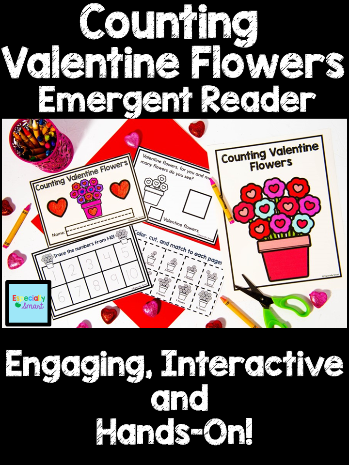 Valentine's Day Flowers Emergent Reader 1 through 10 Counting Booklet ...